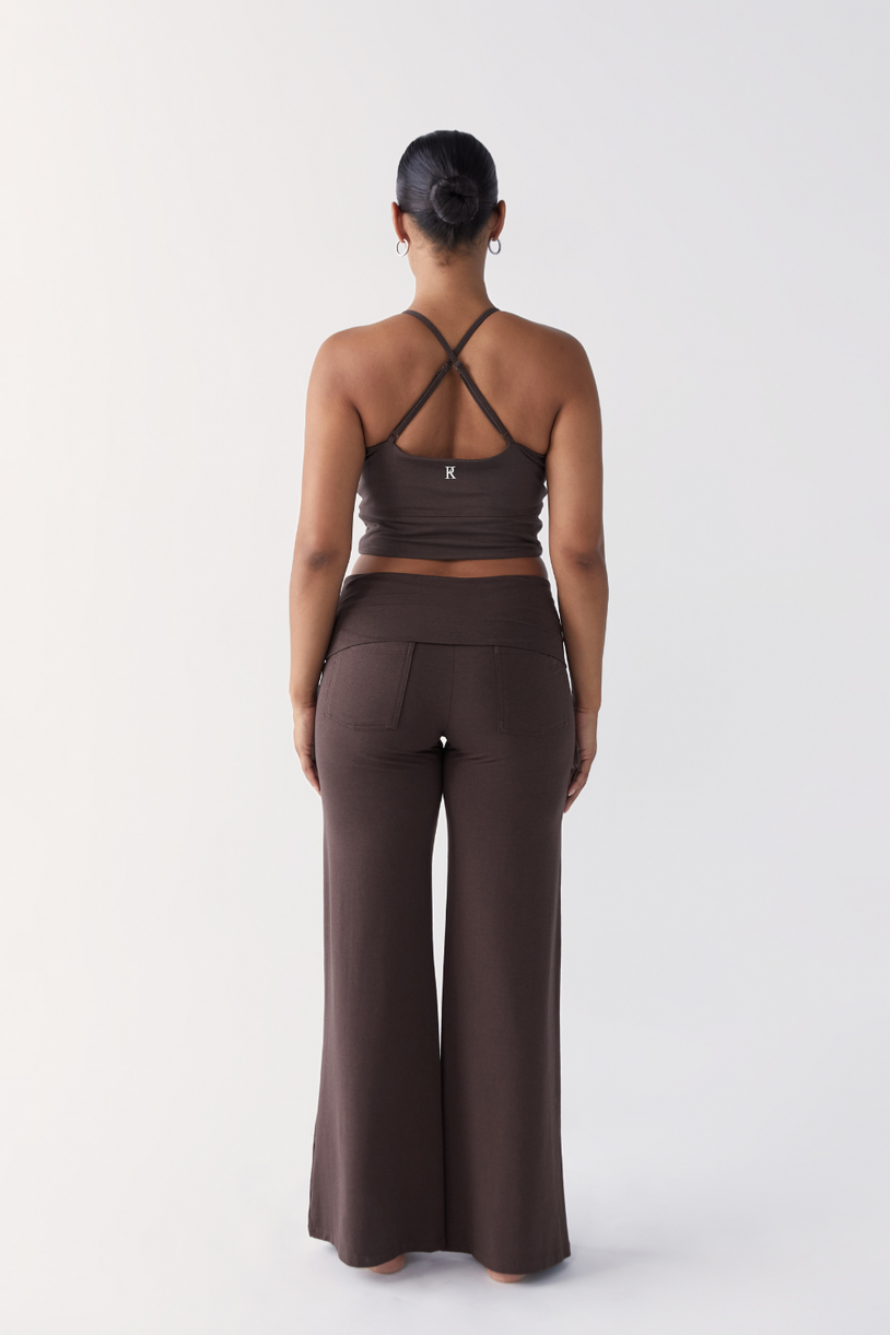 Full Length Yin Flare - Dark Brown -Organic Cotton/Bamboo – Pinky & Kamal