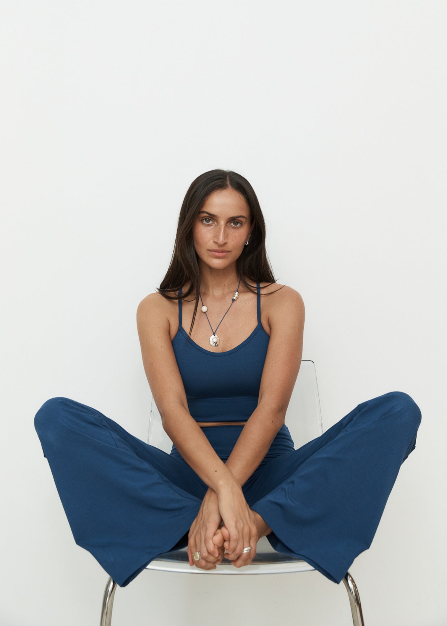 Full Length Yin Flare - Indigo - Organic Cotton/Bamboo – Pinky & Kamal